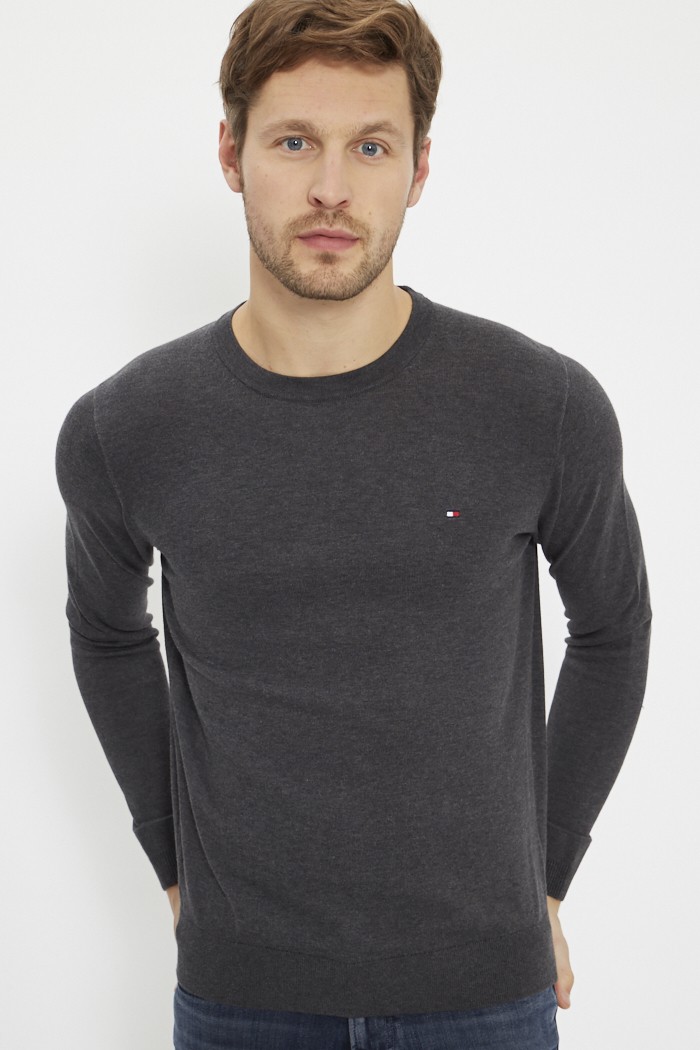 Pull gris anthracite Tommy Hilfiger | Destock Jeans