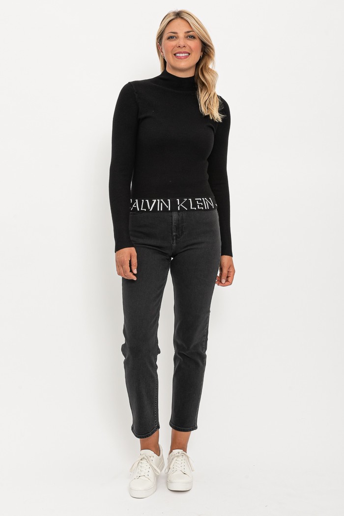 Pull noir Calvin Klein | Destock Jeans