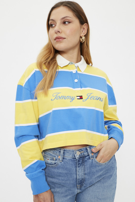 Polo cropped à rayures Tommy Hilfiger | Destock Jeans