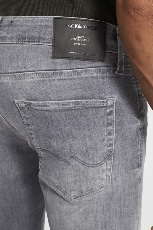 Jeans denim gris délavé coupe droite pour homme | Destock Jeans